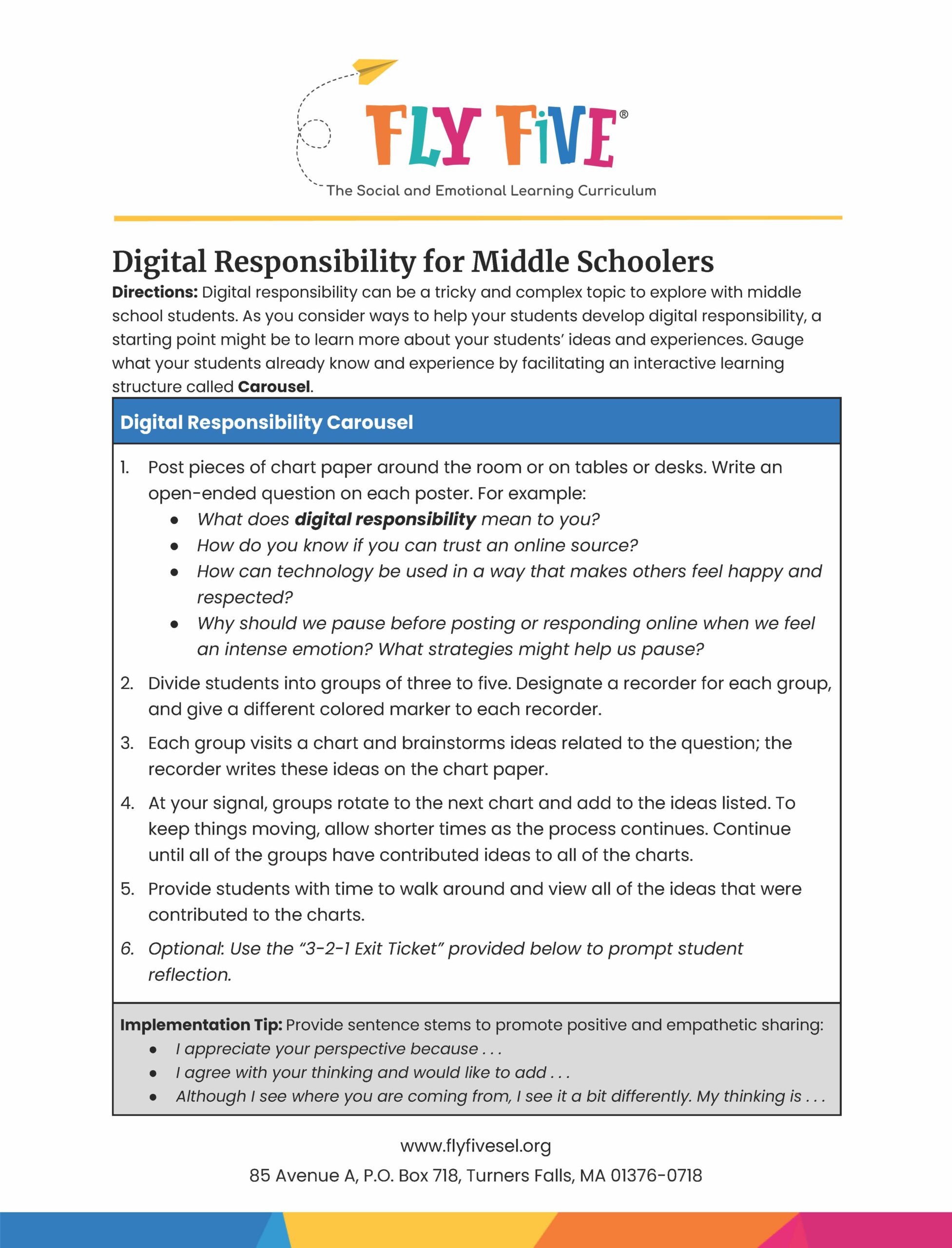 Digital Responsibility for Middle Schoolers - Center for Responsive Schools